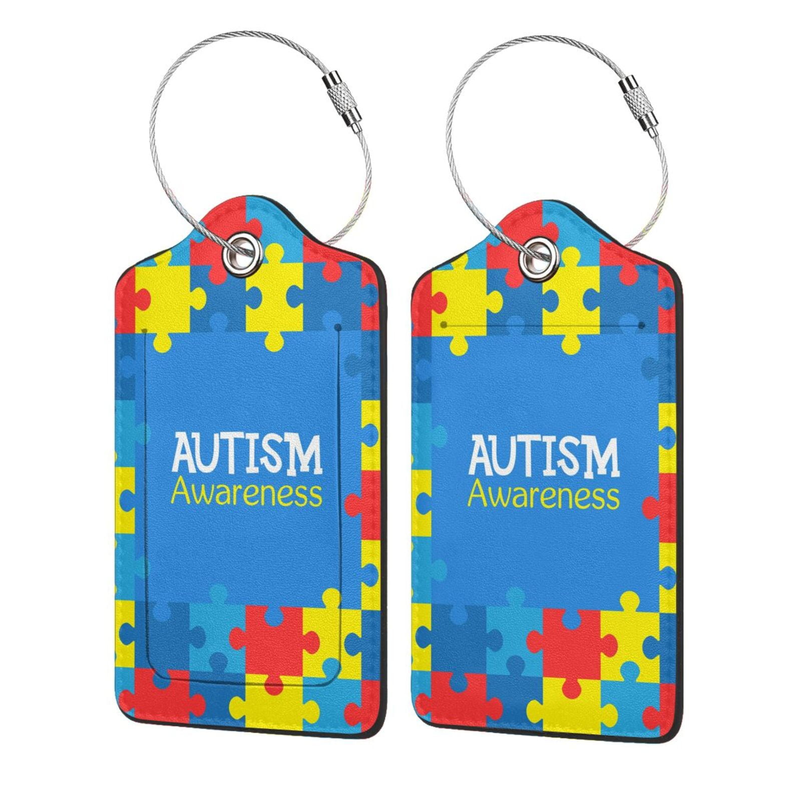 Autism Awareness Luggage Tags for Suitcase PU Privacy Cover ID Label ...