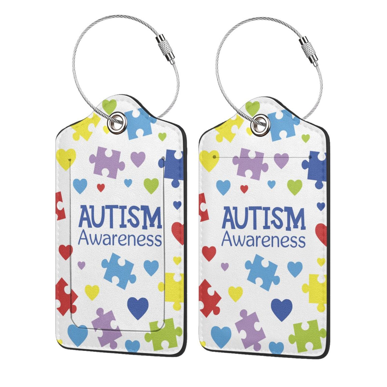 Autism Awareness Luggage Tags for Suitcase PU Privacy Cover ID Label ...