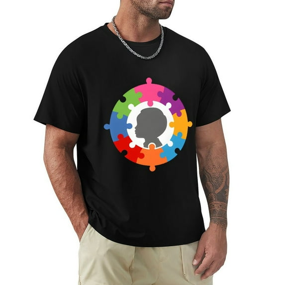 Autism Awareness Men's Cotton Short Sleeve HD Print Tee for Casual T ...