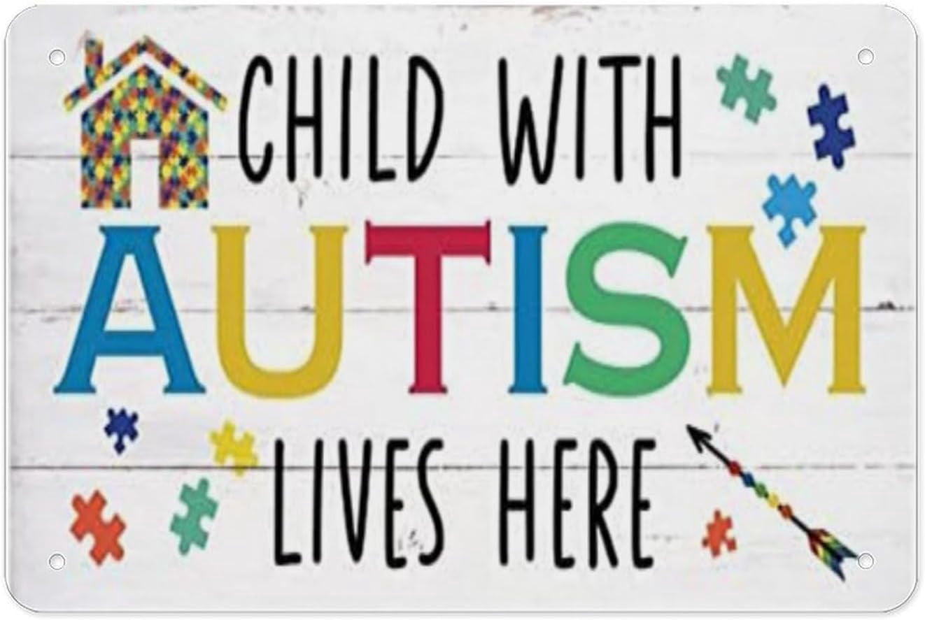 Autism Awareness Metal Tin Sign Rustic Home Décor Safety Plaque Door ...