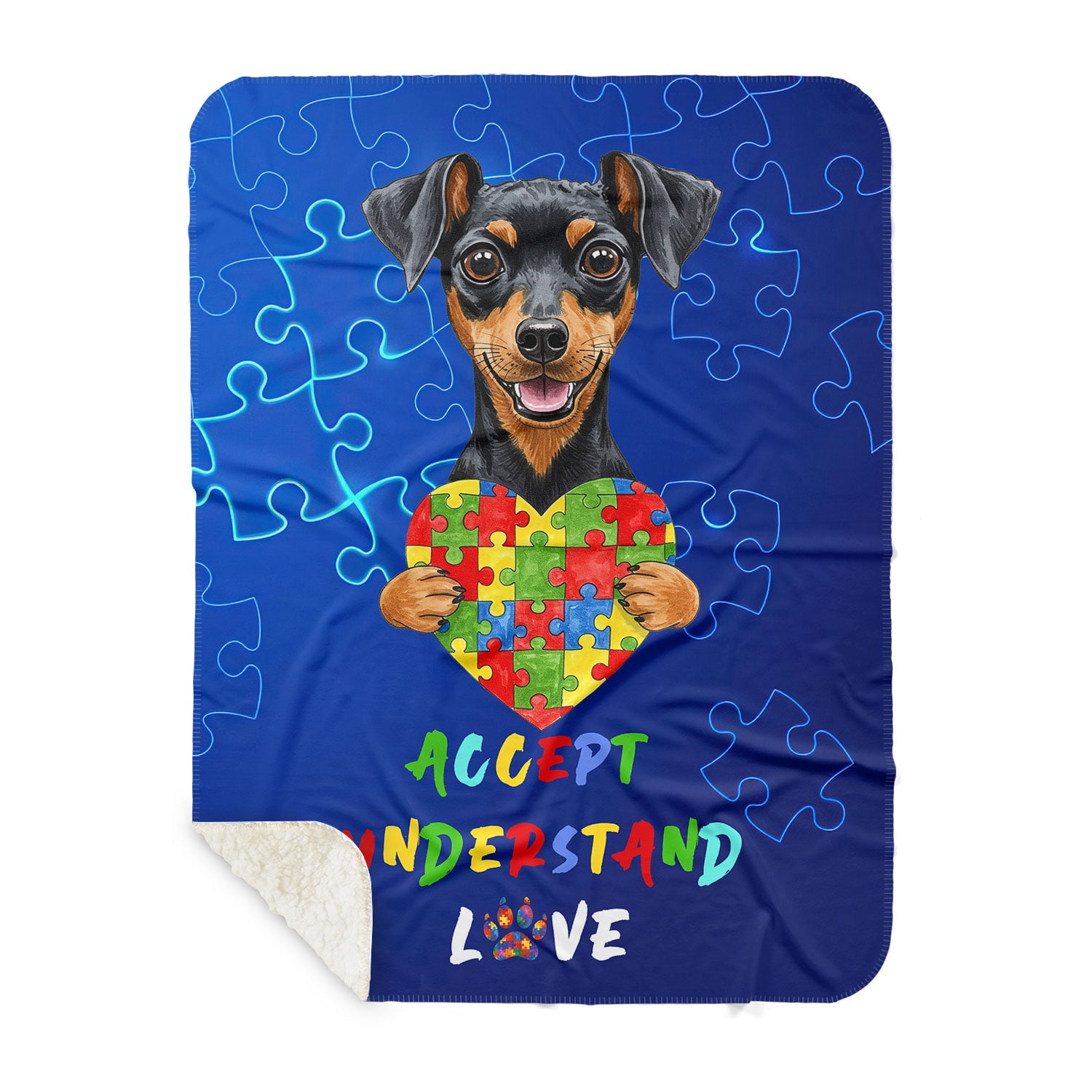 Autism Awareness Miniature Pinscher Accept Understand Love Cozy Sherpa ...