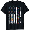 Autism Awareness Mom Dad USA flag Autistic Awareness Autism T-Shirt ...