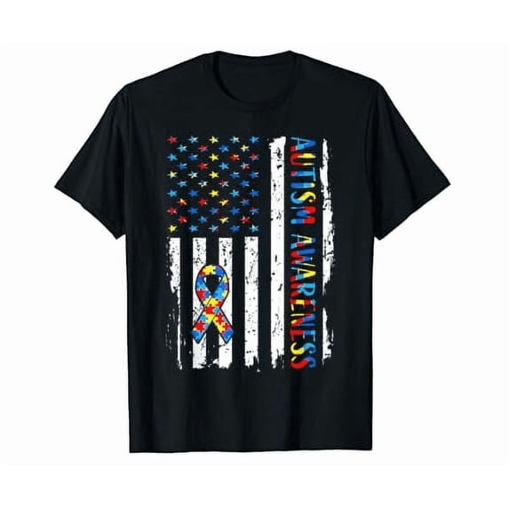 Autism Awareness Mom Dad Usa Flag Autistic Awareness Autism Shirt Hot ...