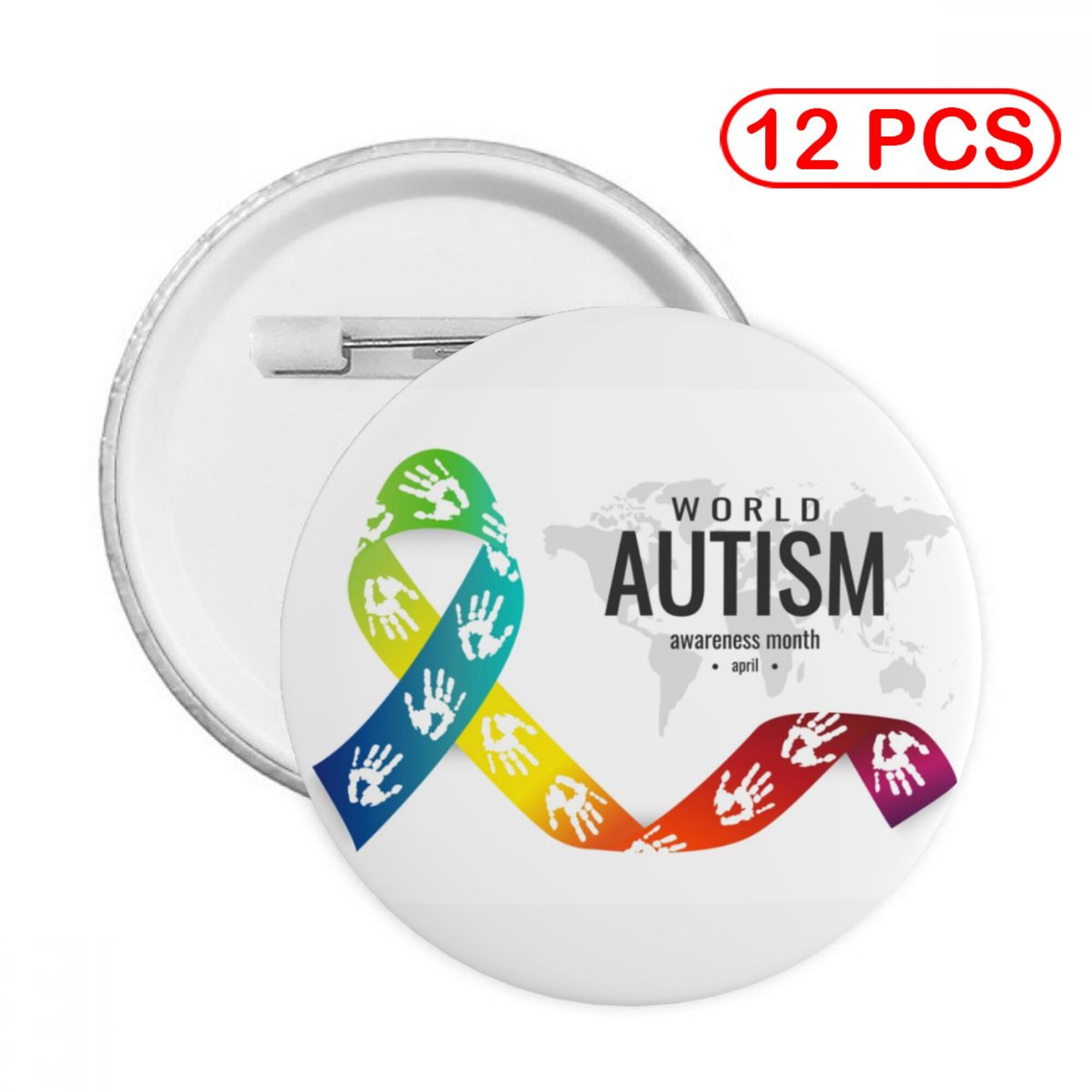 Autism Awareness Month 2024 Pins Round Brooch Button Badge Stickers ...