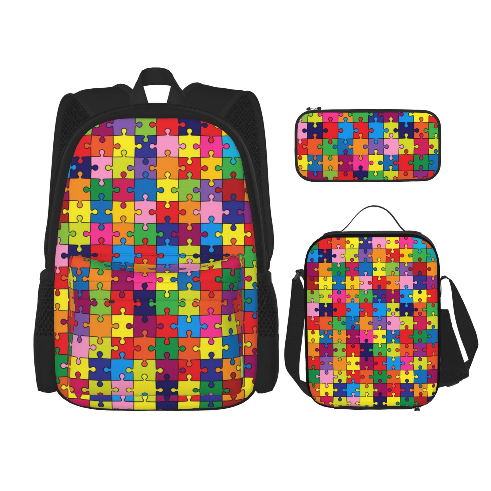 Autism Awareness Month Backpack Insulated Lunch Bag Pencil Case Makeup ...