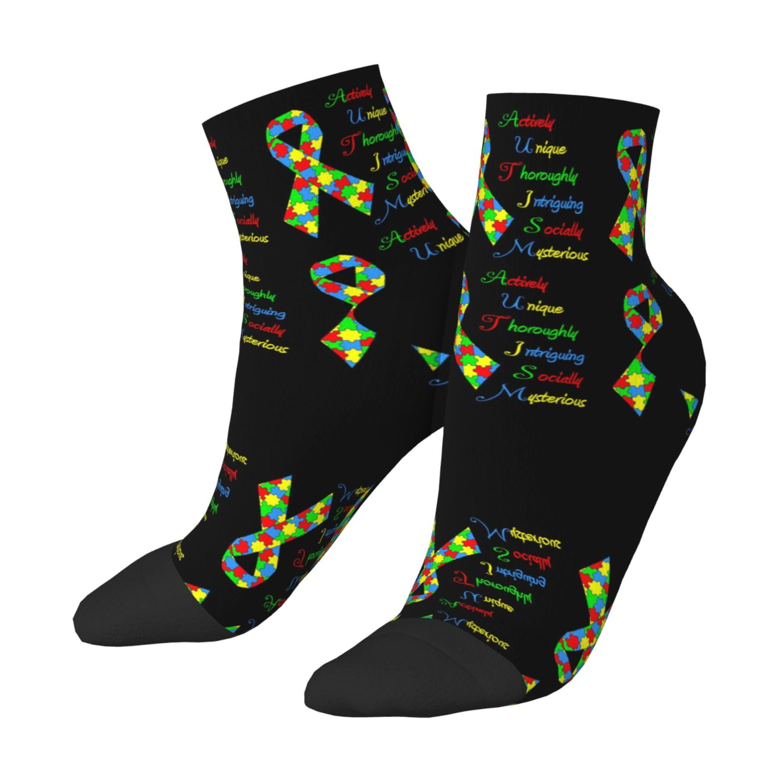 Autism Awareness Month Colorful Quarter Socks for Men Women - Walmart.com