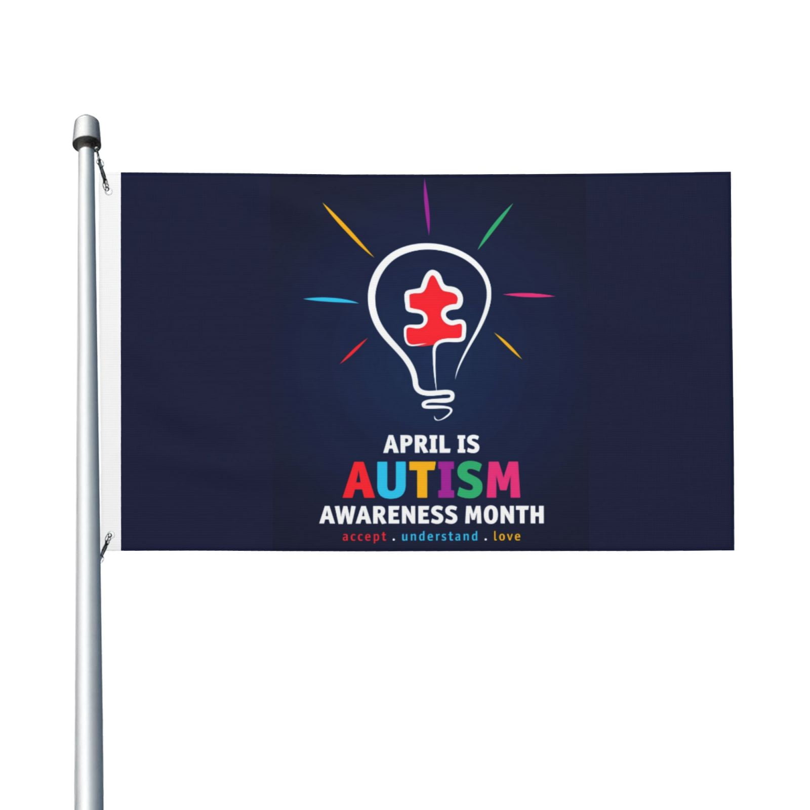 Autism Awareness Month Flag Outdoor Flag Double Sided Banner Fade Proof ...