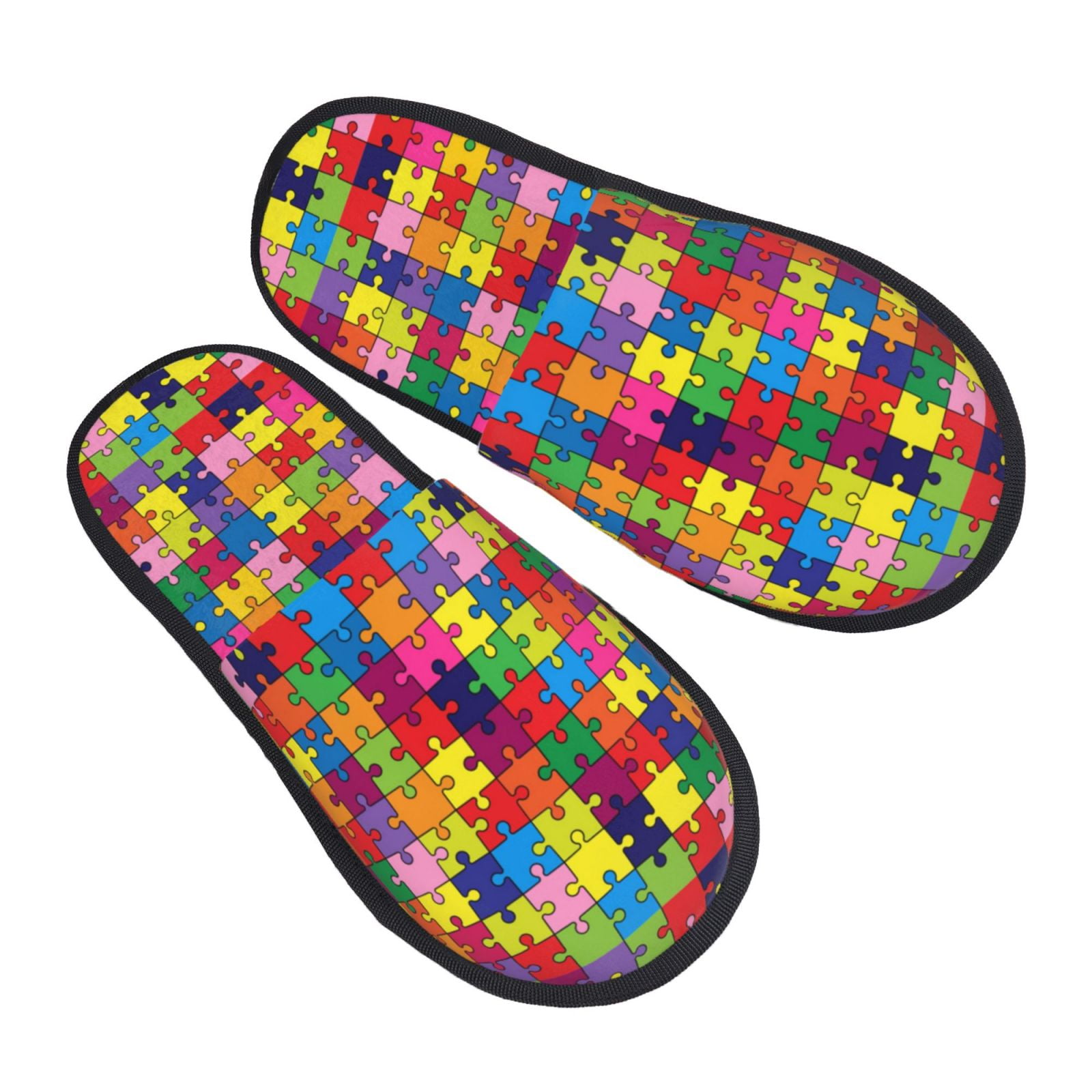 Autism Awareness Month Furry Slippers Cozy Non-Slip Indoor Outdoor ...