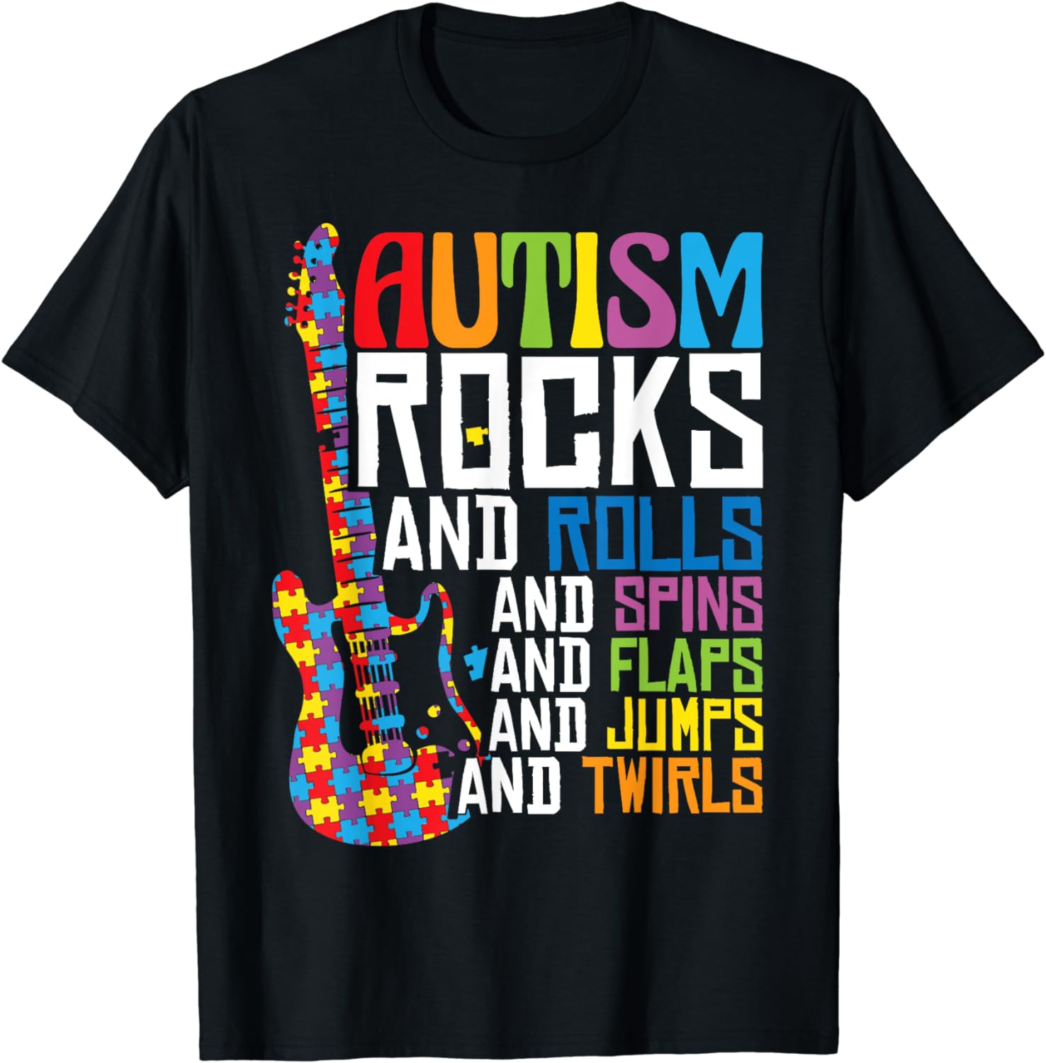Autism Awareness Month Guitar Autism T-Shirt - Walmart.com