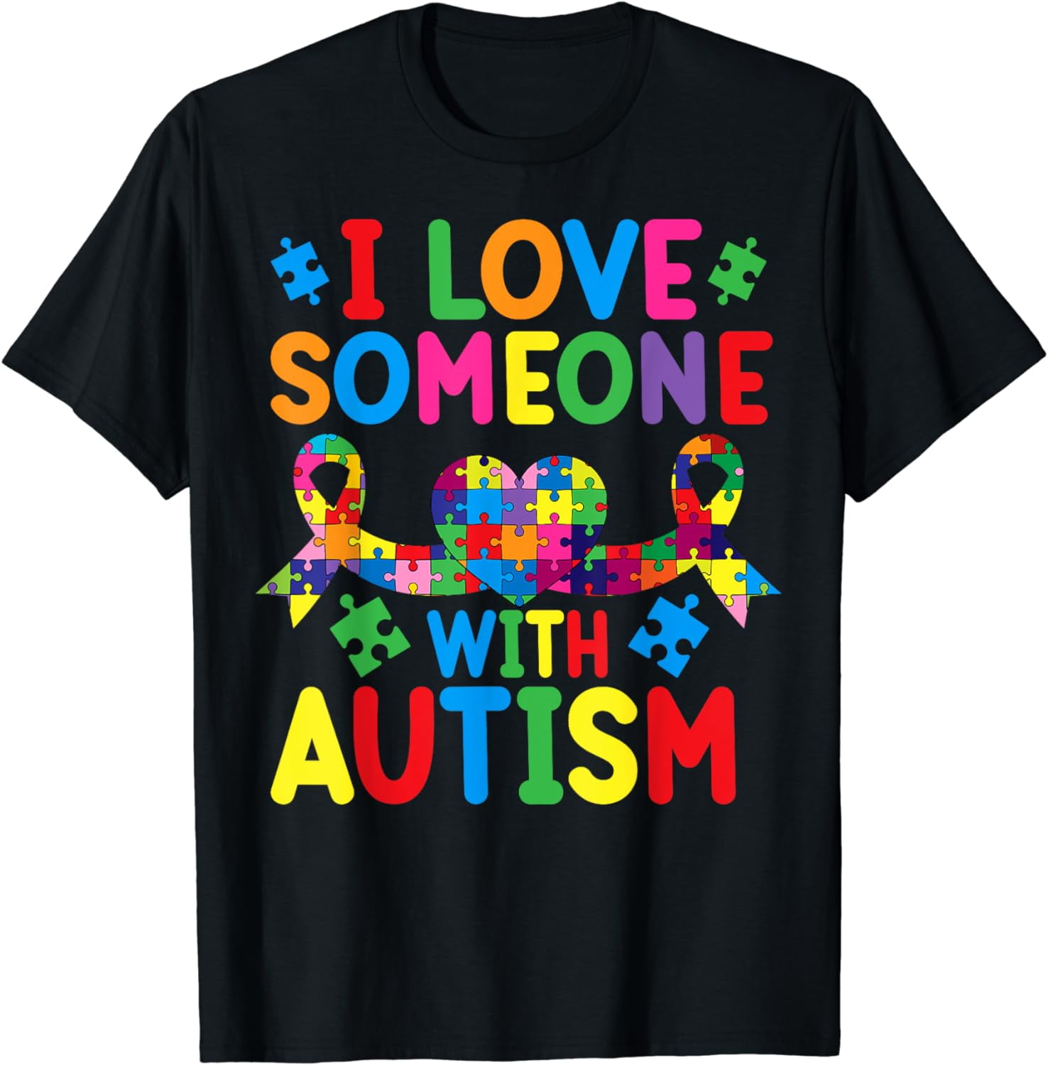 Autism Awareness Month I Love Someone With Autistic Support T-Shirt ...