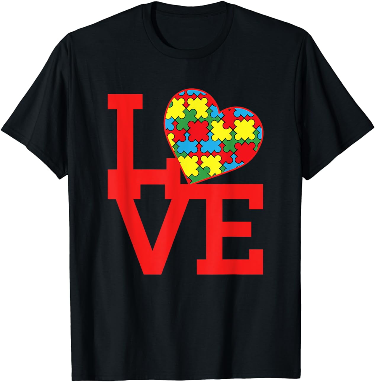 Autism Awareness Month Love Autistic Support Puzzle Cute Cotton T-Shirt ...
