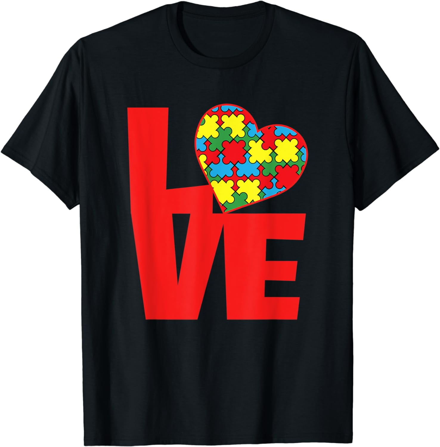 Autism Awareness Month Love Autistic Support Puzzle Cute T-Shirt ...