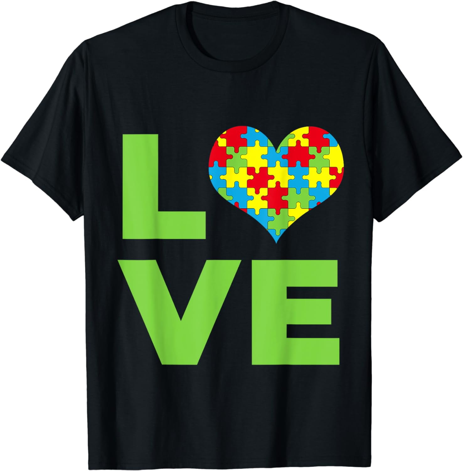 Autism Awareness Month Love Heart Acceptance T-Shirt - Walmart.com
