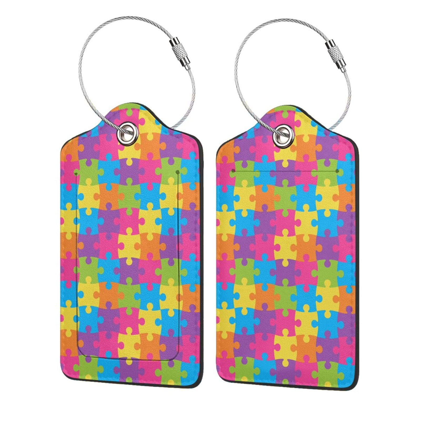 Autism Awareness Month Luggage Tags for Suitcase PU Privacy Cover ID ...