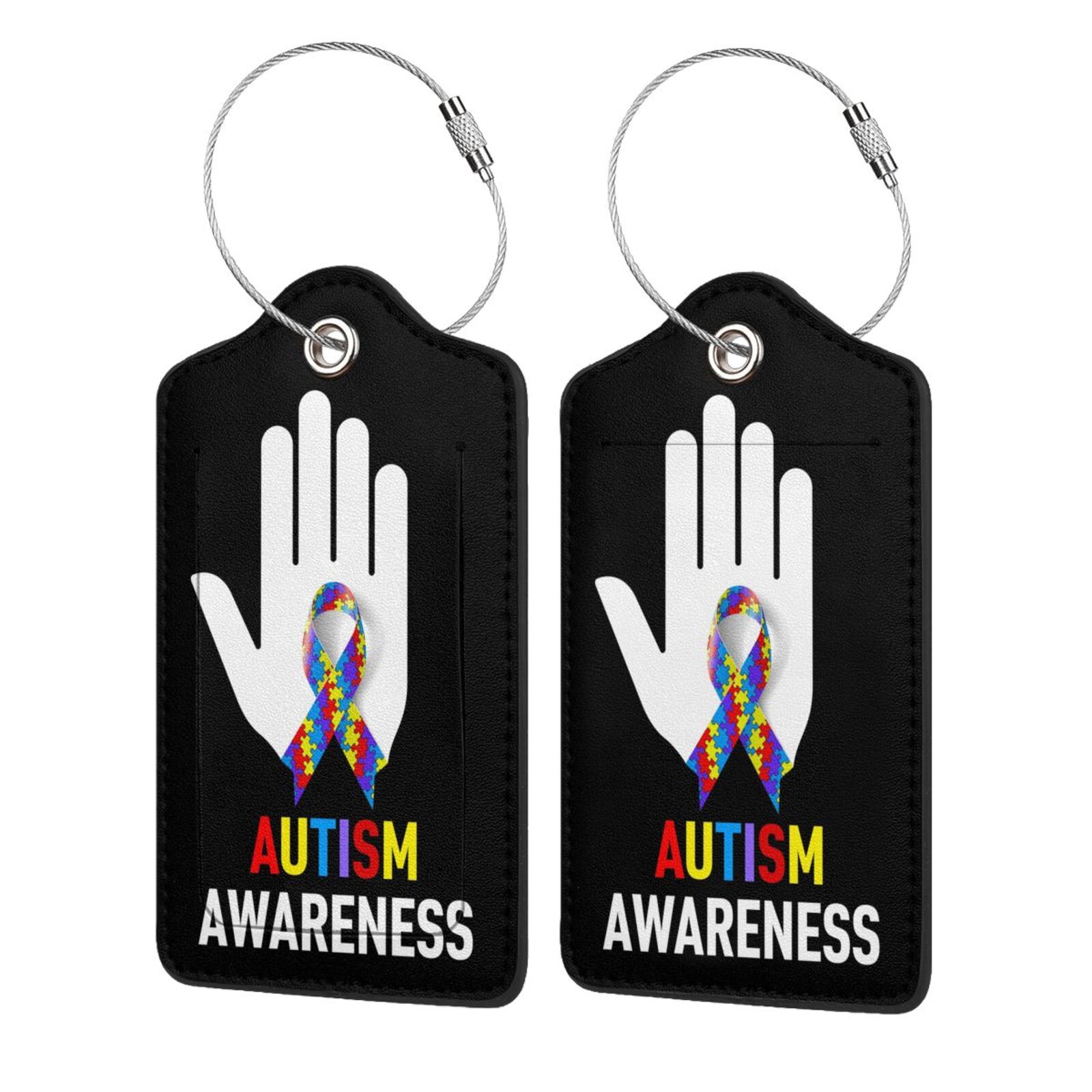Autism Awareness Month Luggage Tags for Suitcase PU Privacy Cover ID ...