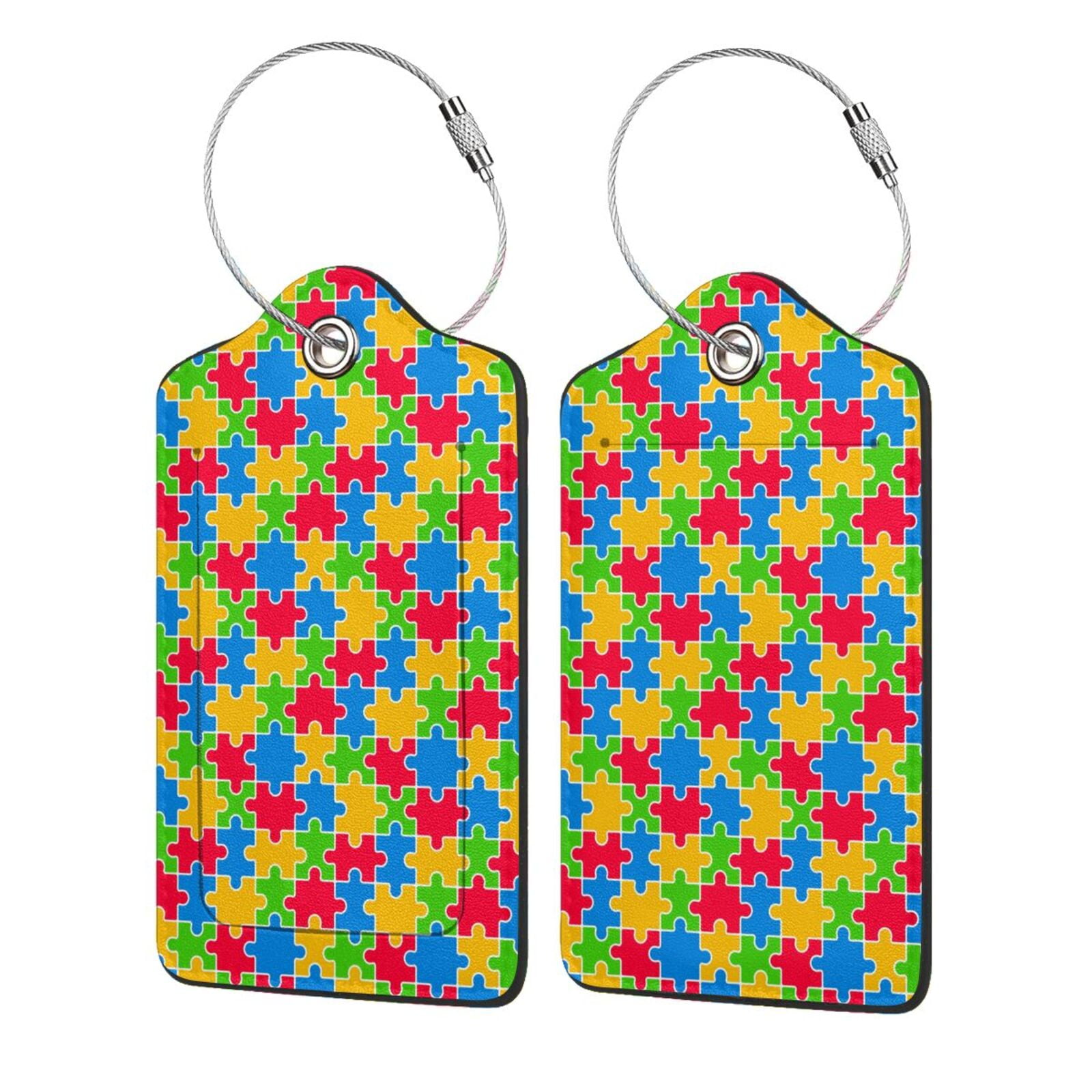 Autism Awareness Month Luggage Tags for Suitcase PU Privacy Cover ID ...