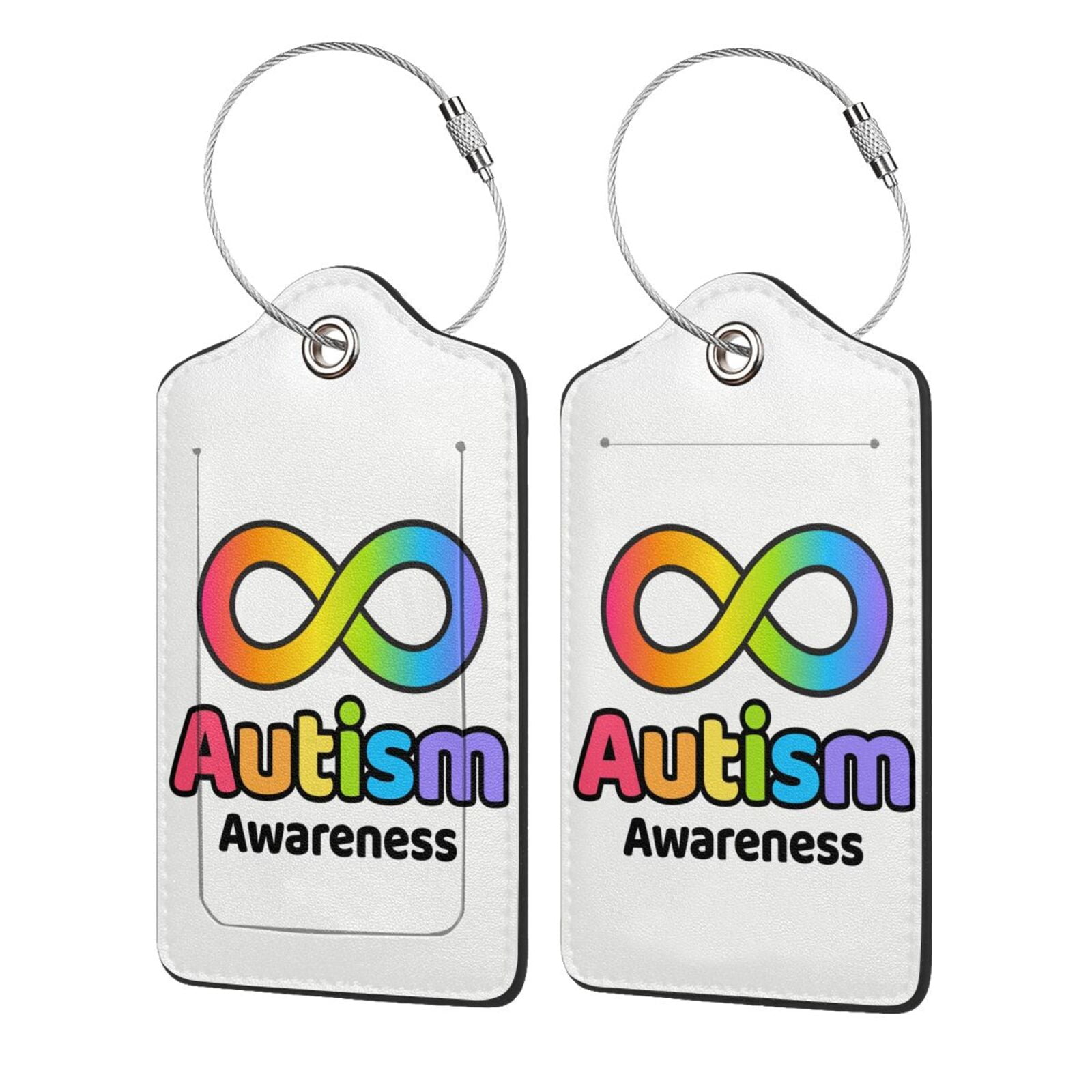 Autism Awareness Month Luggage Tags for Suitcase PU Privacy Cover ID ...