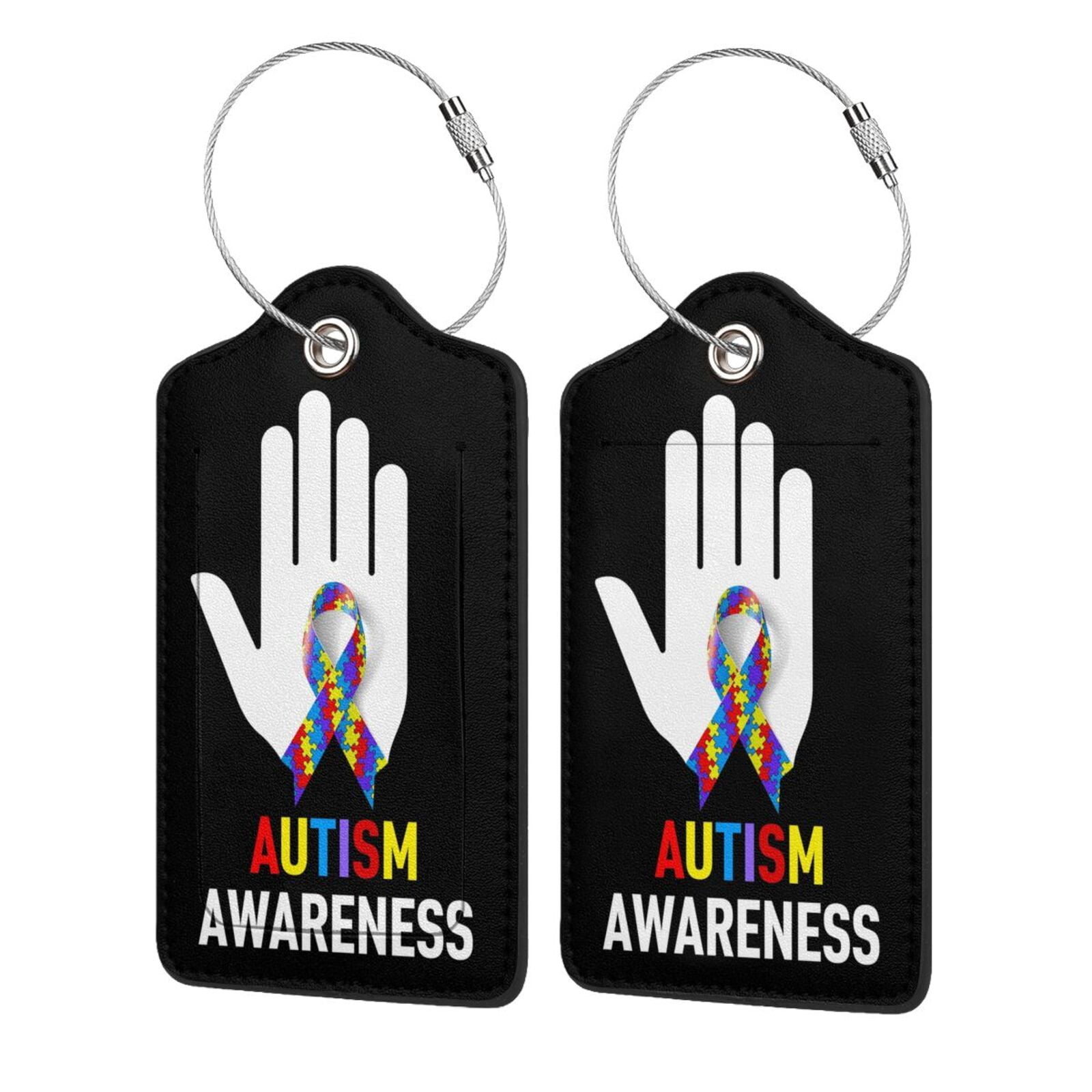 Autism Awareness Month Luggage Tags for Suitcase PU Privacy Cover ID ...