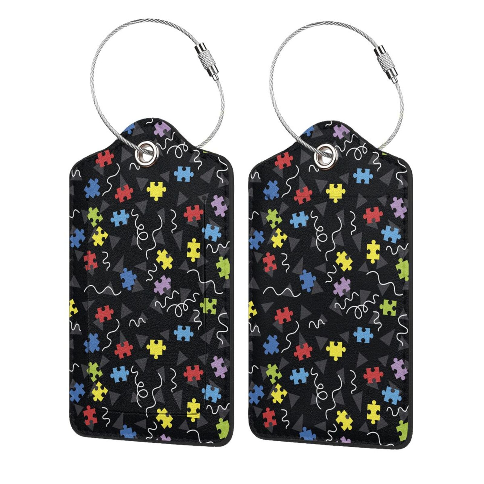Autism Awareness Month Luggage Tags for Suitcase PU Privacy Cover ID ...
