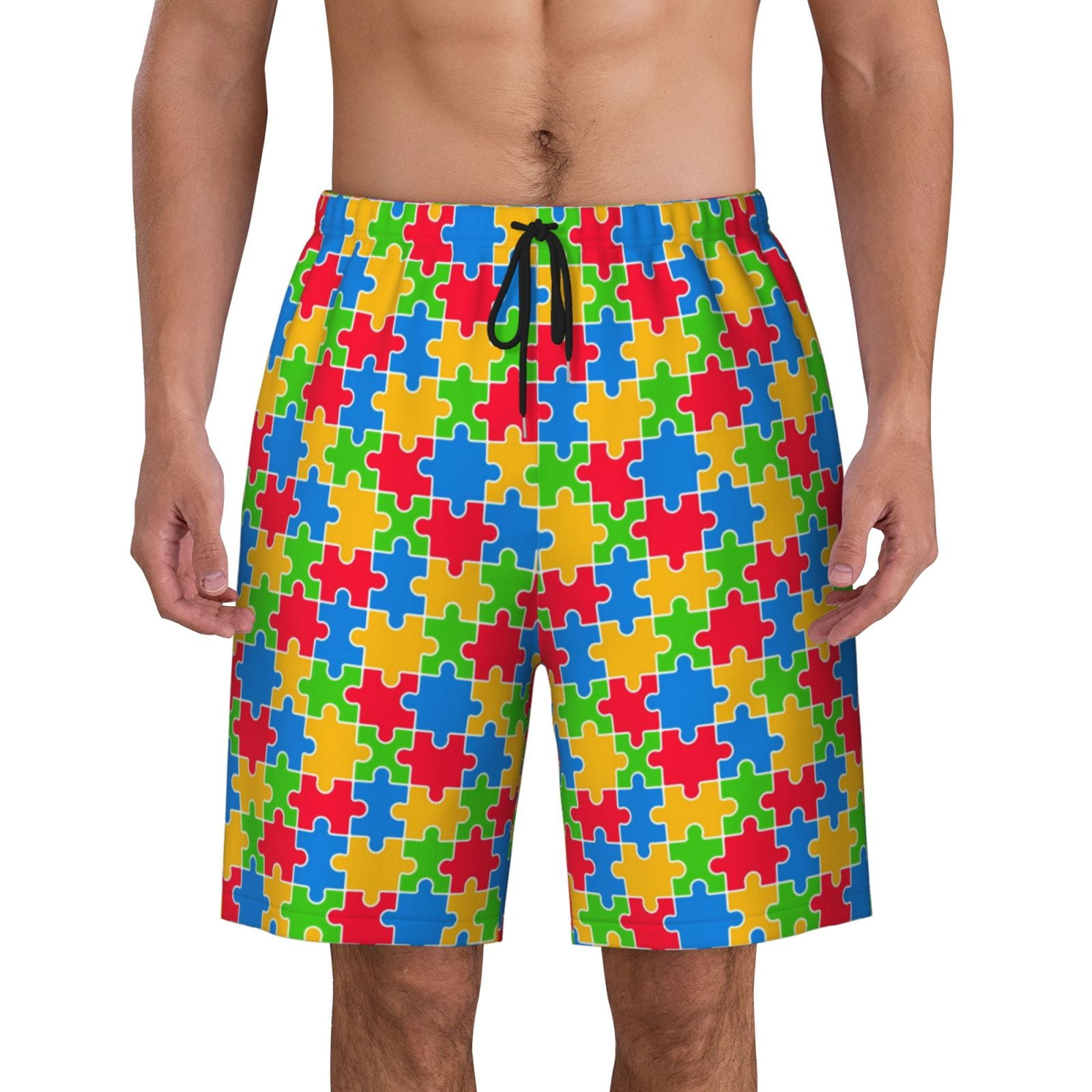 Autism Awareness Month Men'S Beach Pants Quick Dry Short Swim Trunks ...