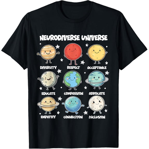 Autism Awareness Month Neurodiverse Universe ASD Space T-Shirt ...