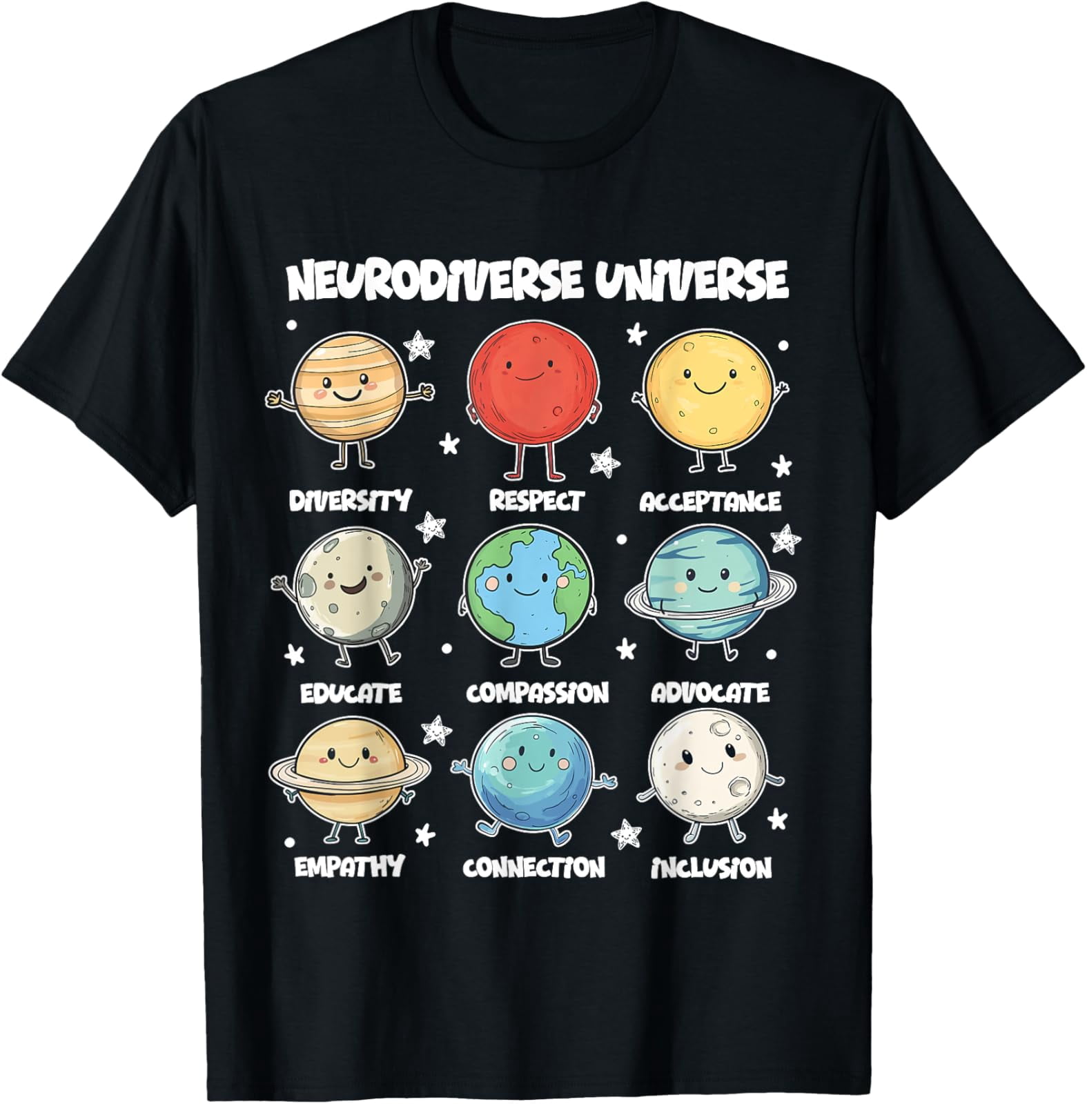 Autism Awareness Month Neurodiverse Universe Asd Space T-Shirt ...