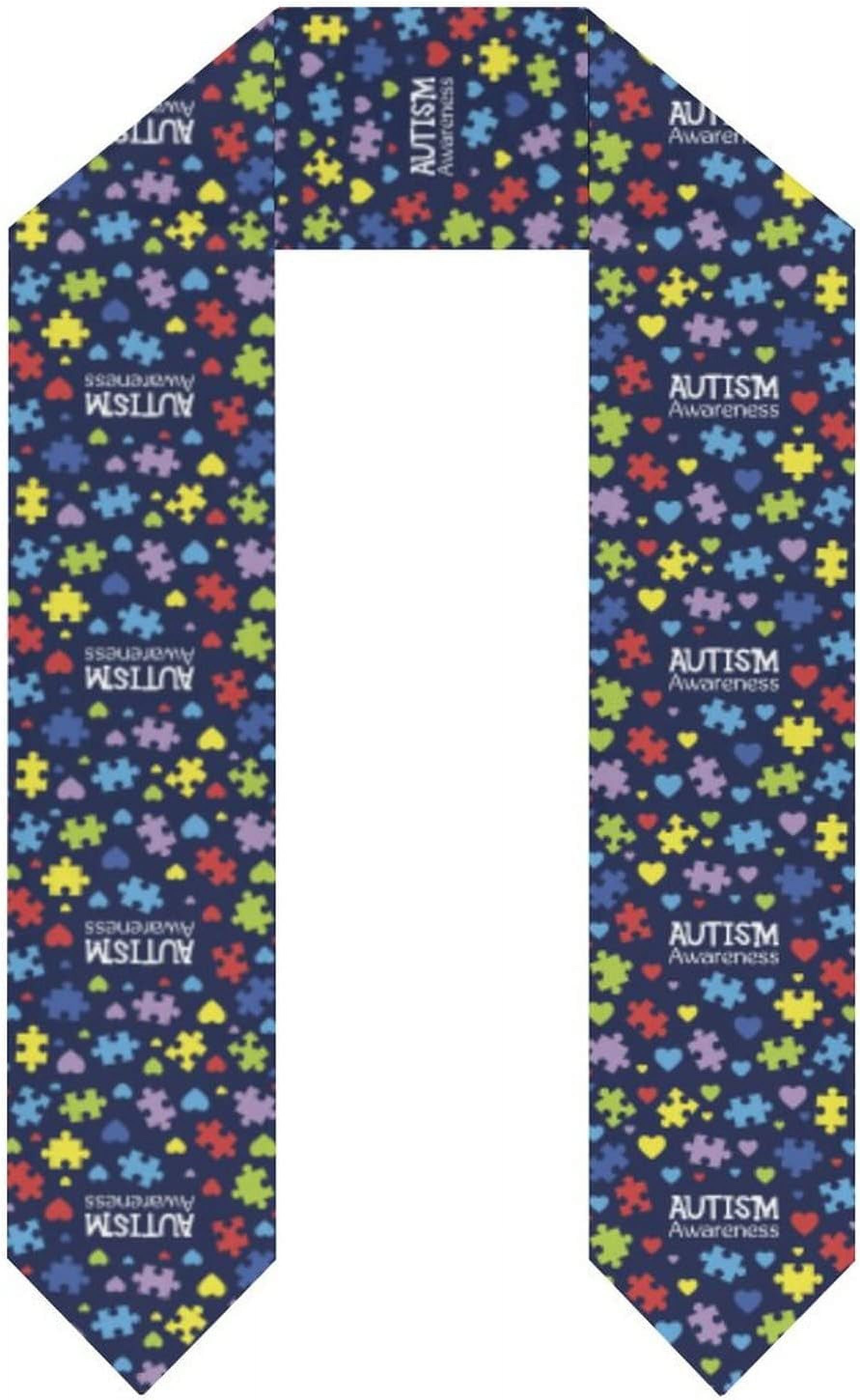 Autism Awareness Month Pattern Graduation Shawl 71 Inches Sash Stole ...