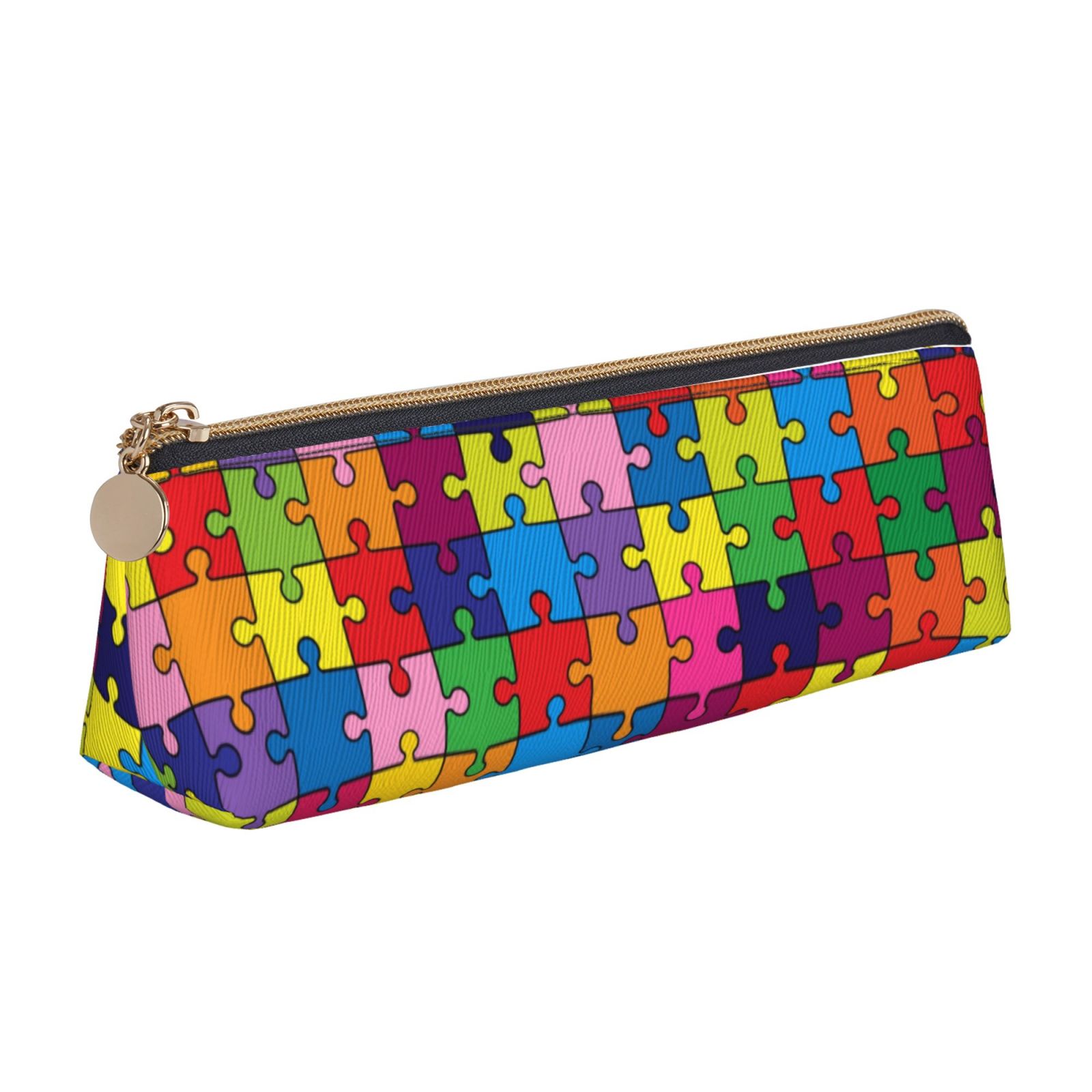 Autism Awareness Month Pencil Case Leather Pen Pouch Storage Bag With ...