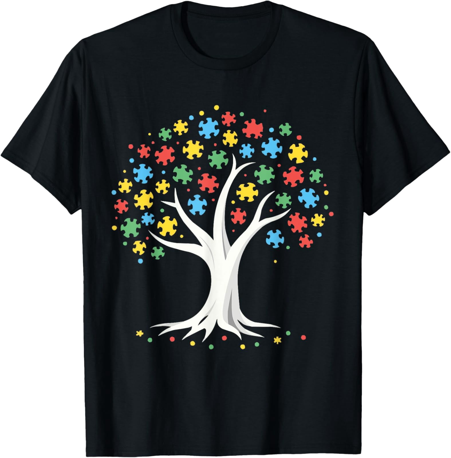 Autism Awareness Month Puzzle Piece Tree T-Shirt - Walmart.com