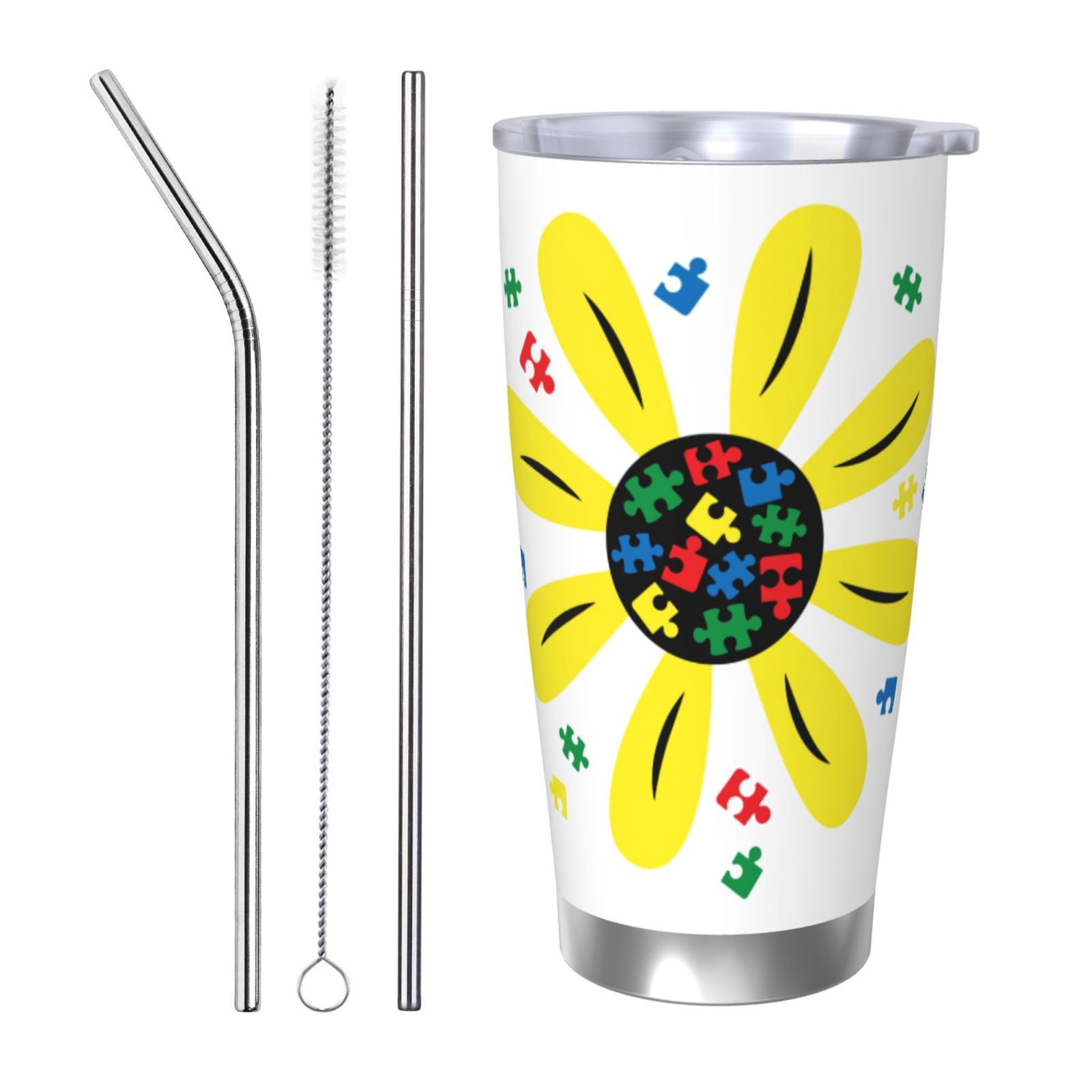 Autism Awareness Month Stainless Steel Tumbler with Lid Coffee Mug Hot ...