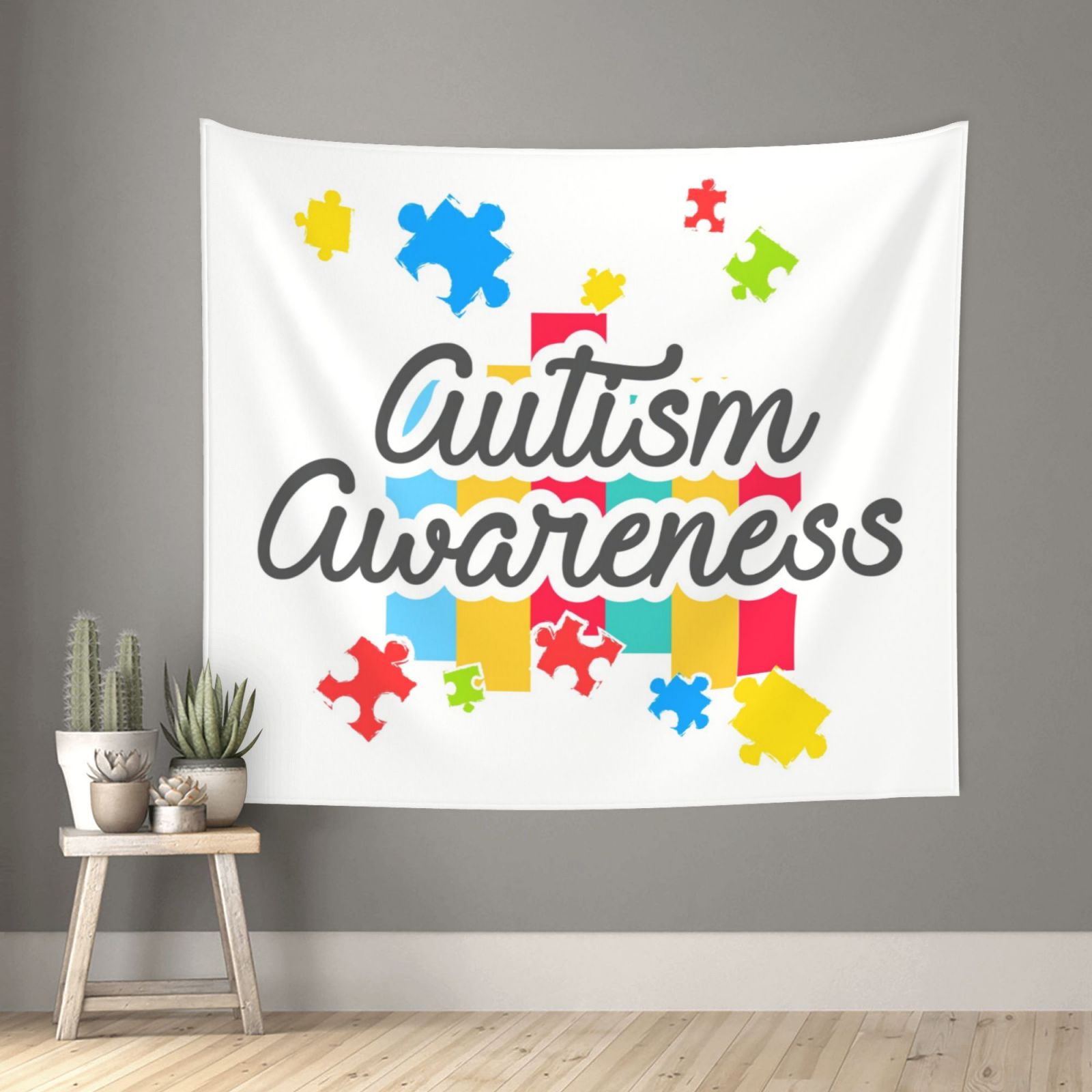Autism Awareness Month Tapestry Banner Backdrop Flag Background ...