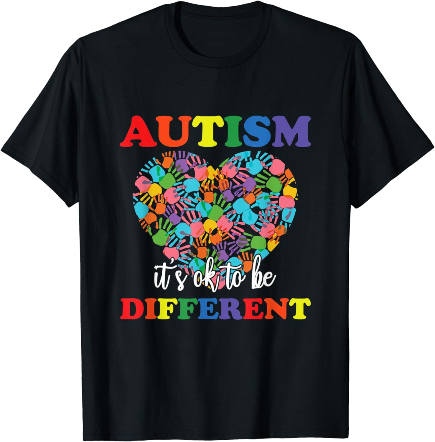 Autism Awareness Ok To Be Different Heart Autistic Puzzle T-Shirt ...