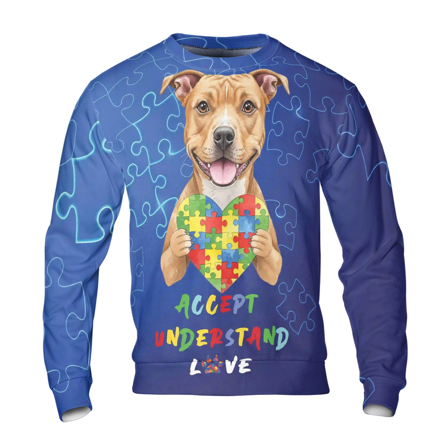 Autism Awareness Pitbull Accept Understand Love All Over Print 3D ...
