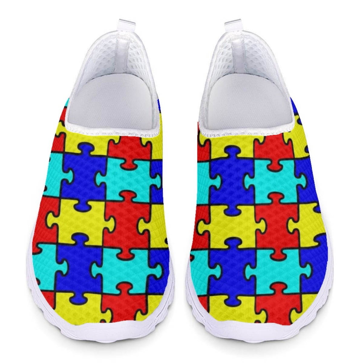 Autism Awareness Printed Women Shoes Air Mesh Teens Dirt Resistant ...