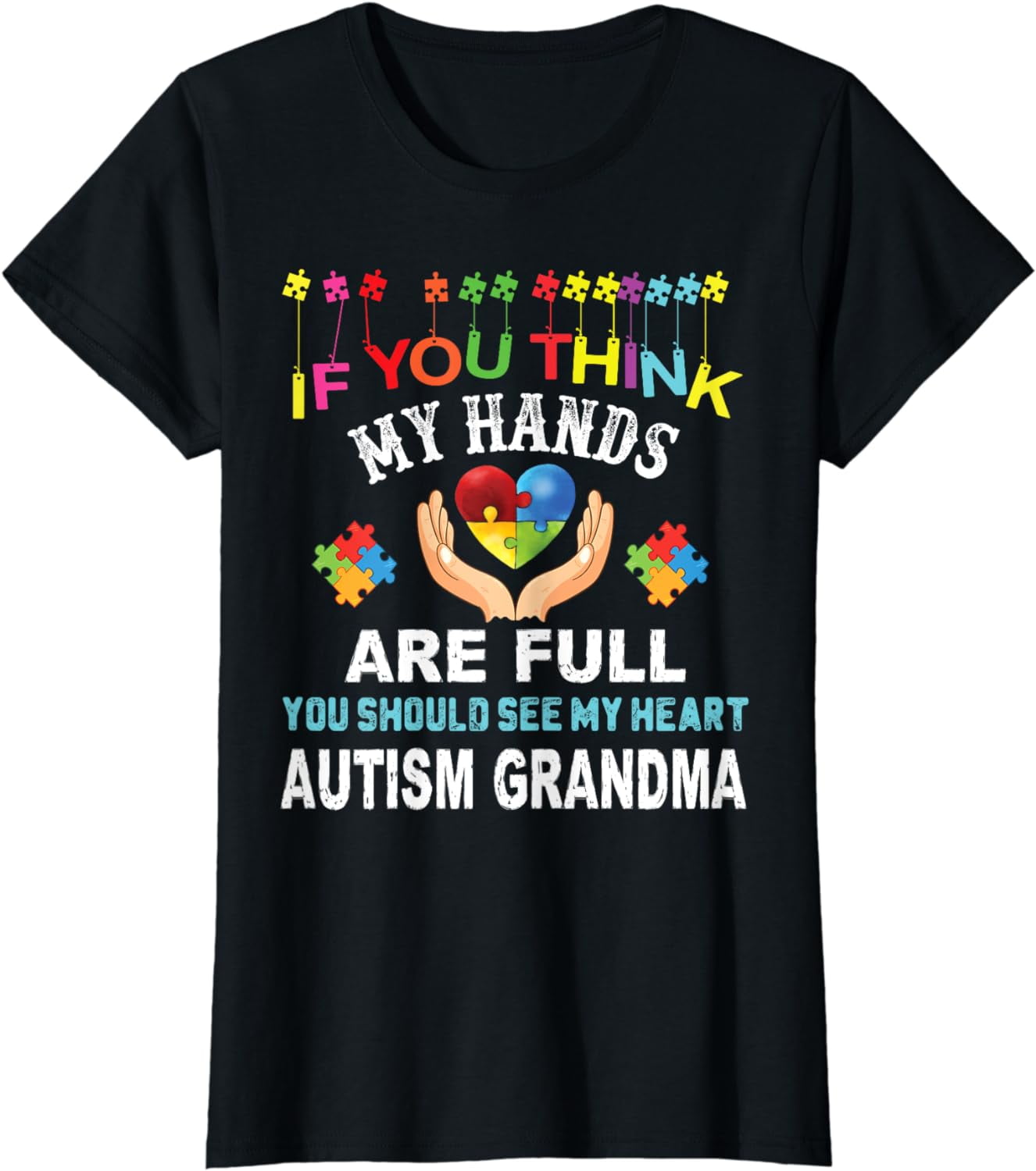 Autism Awareness Proud Autism Grandma Gigi Puzzle Piece T-Shirt - Walmart.com