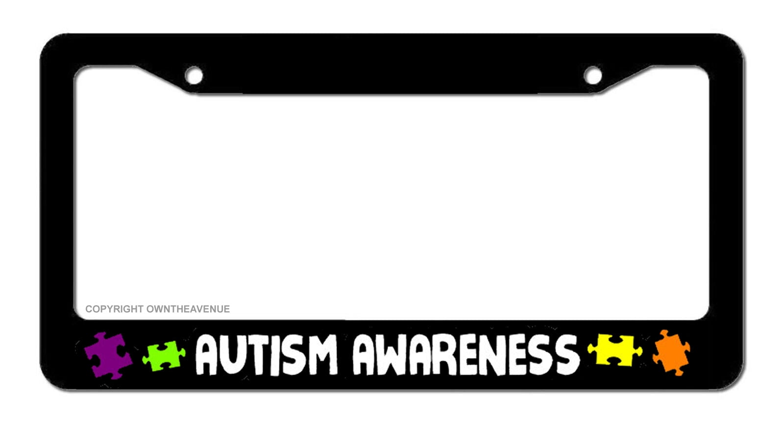 Autism Awareness Puzzle Black License Plate Frame - Walmart.com