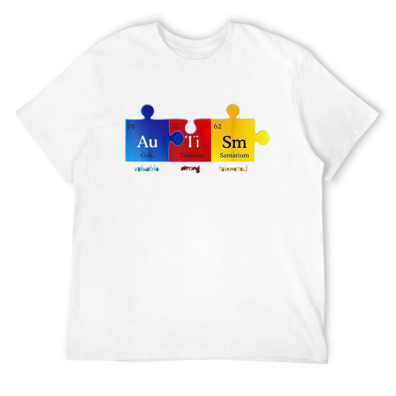 Autism Awareness Puzzle Chemical Element T-Shirt White Small - Walmart.com