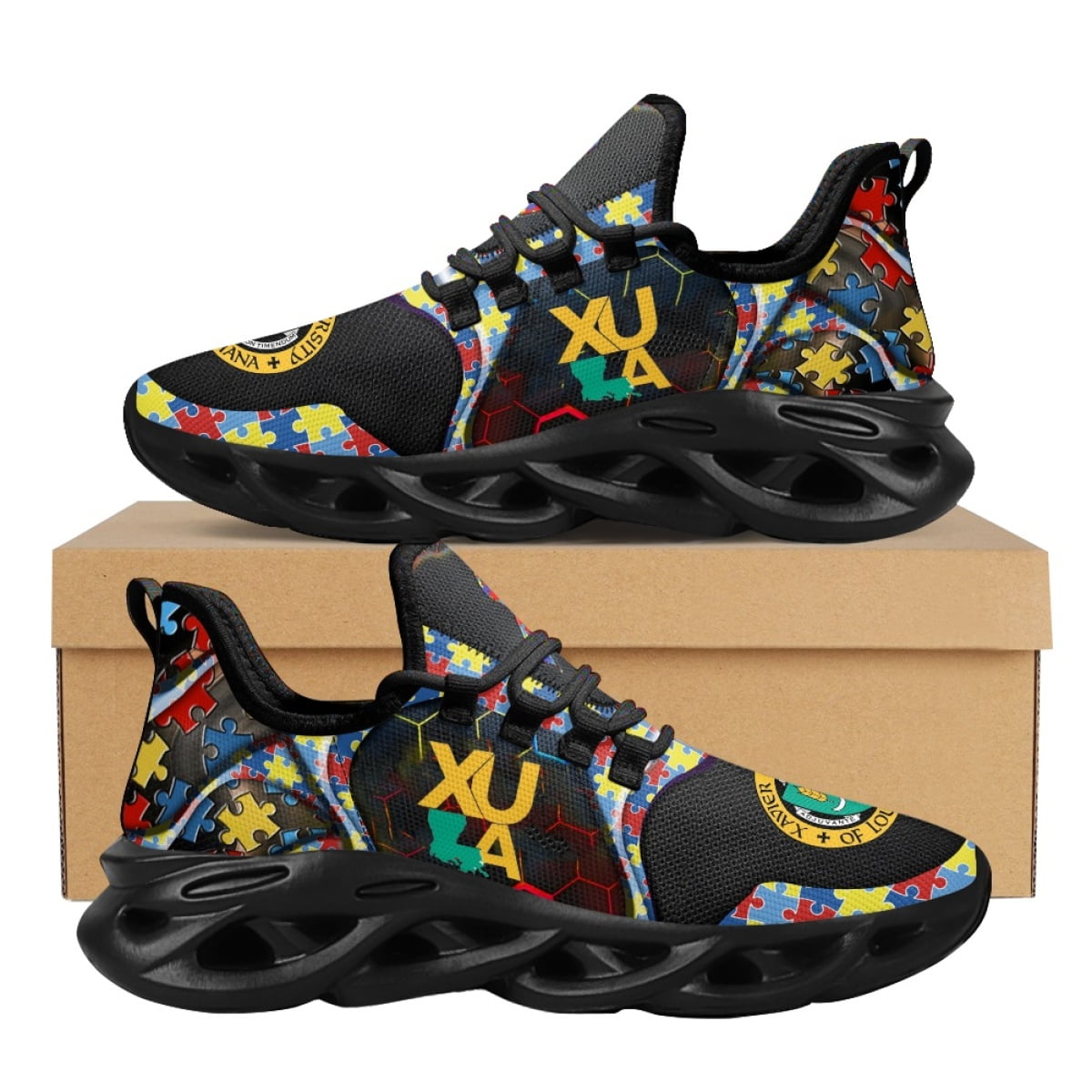 Autism Awareness Puzzle Pattern Four Seasons Leisure Shoes for Woman ...
