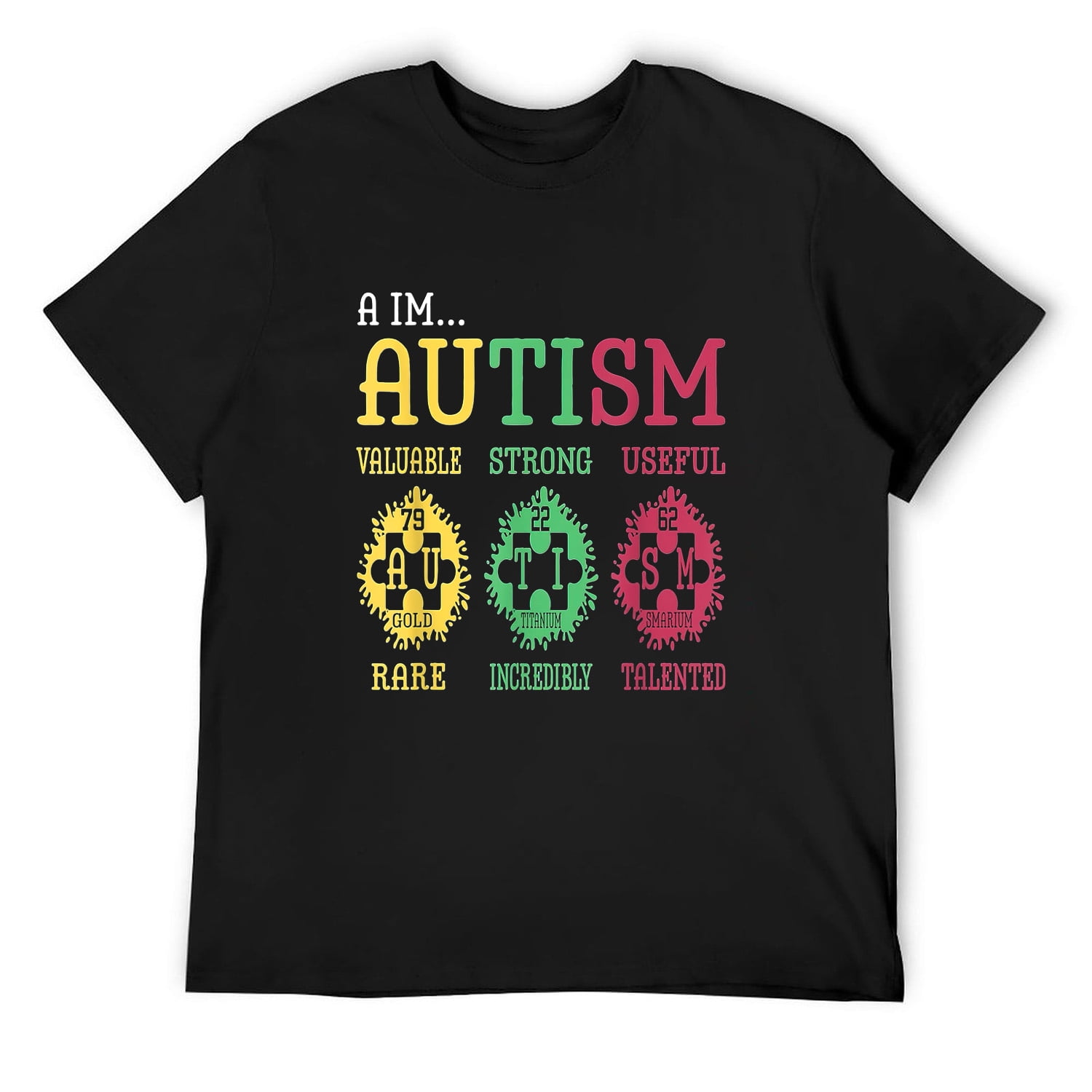 Autism Awareness Puzzle Periodic Table EleMents Autistic Mom T-Shirt ...