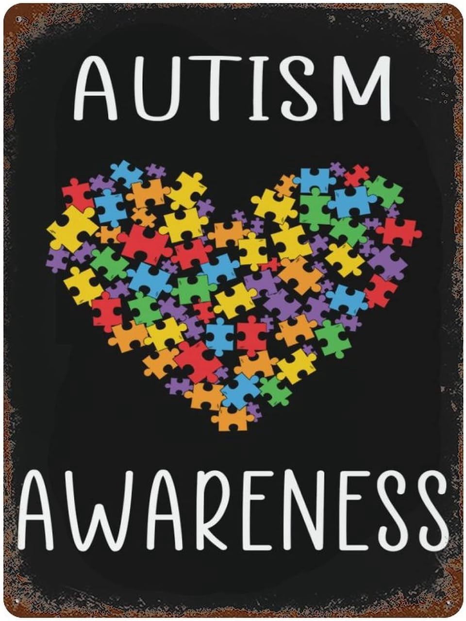 Autism Awareness Puzzle Piece Metal Signs Metal Signs Funny Autism ...