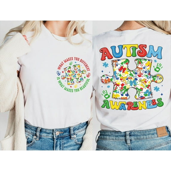 Autism Awareness Puzzle Piece Shirt, Autism Support T-shirt, What Makes ...
