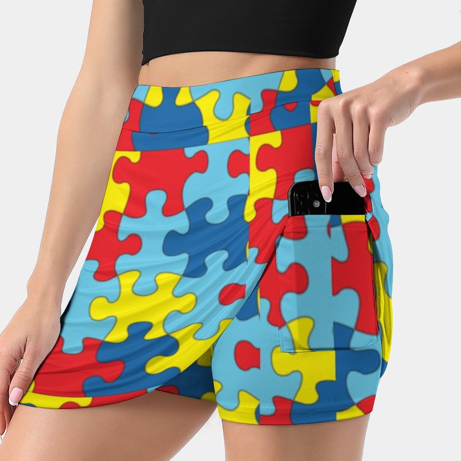 Autism Awareness Puzzle Pieces Women's skirt Y2K Summer Clothes Kpop ...