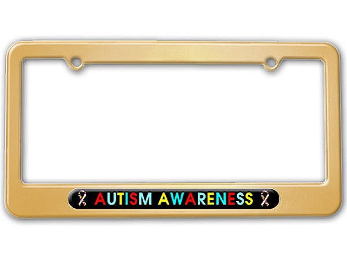 Autism Awareness - Puzzle Ribbons License Plate Frame - Walmart.com