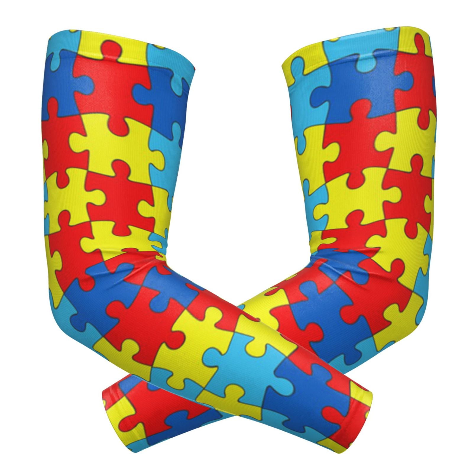 Autism Awareness Puzzles Arm Sleeves For Men Women Compression Sports ...