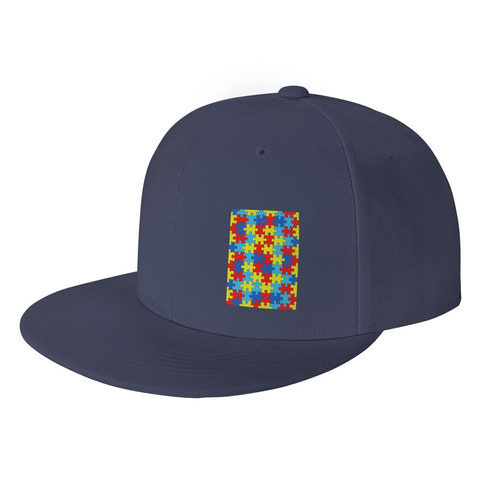 Autism Awareness Puzzles Flat Bill Hats for Men Snapback Skull ...
