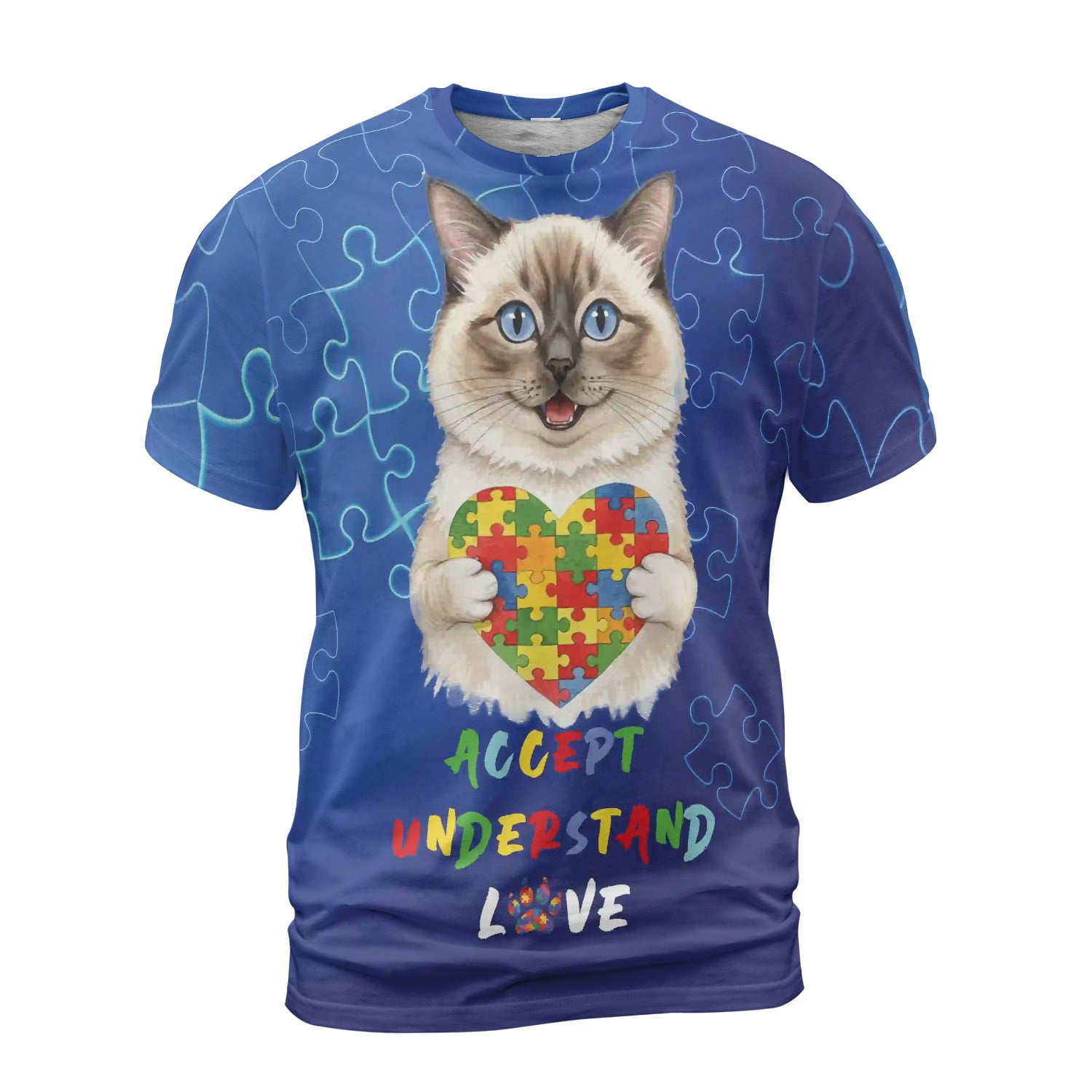 Autism Awareness Ragdoll Accept Understand Love All Over Print 3D Shirt ...