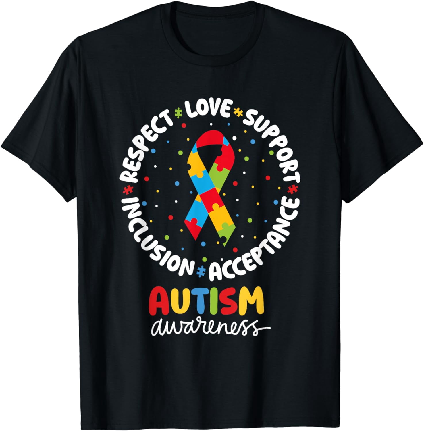 Autism Awareness Respect Love Support Acceptance Inclusion T-Shirt ...