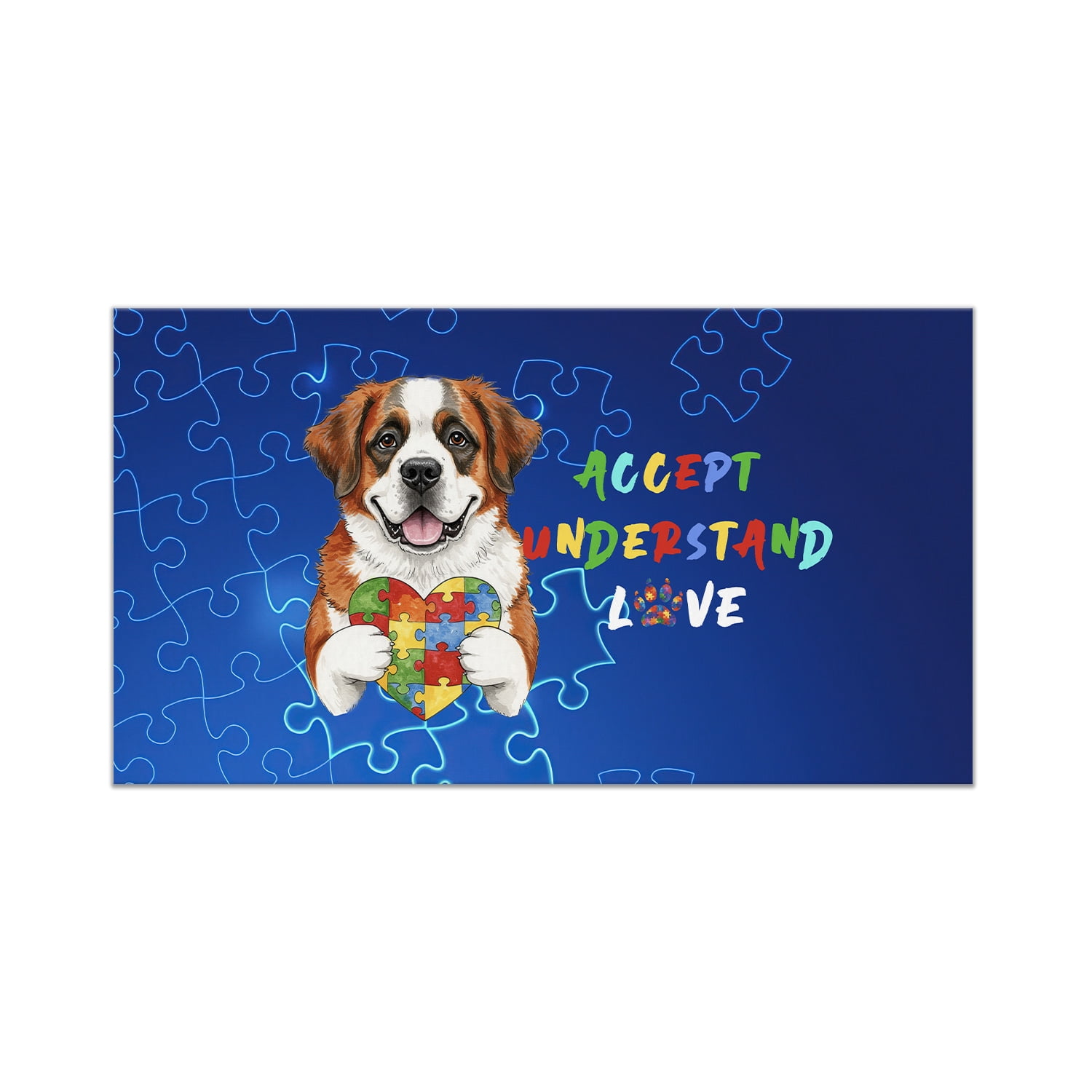 Autism Awareness Saint Bernard Accept Understand Love Doormat St Dog ...