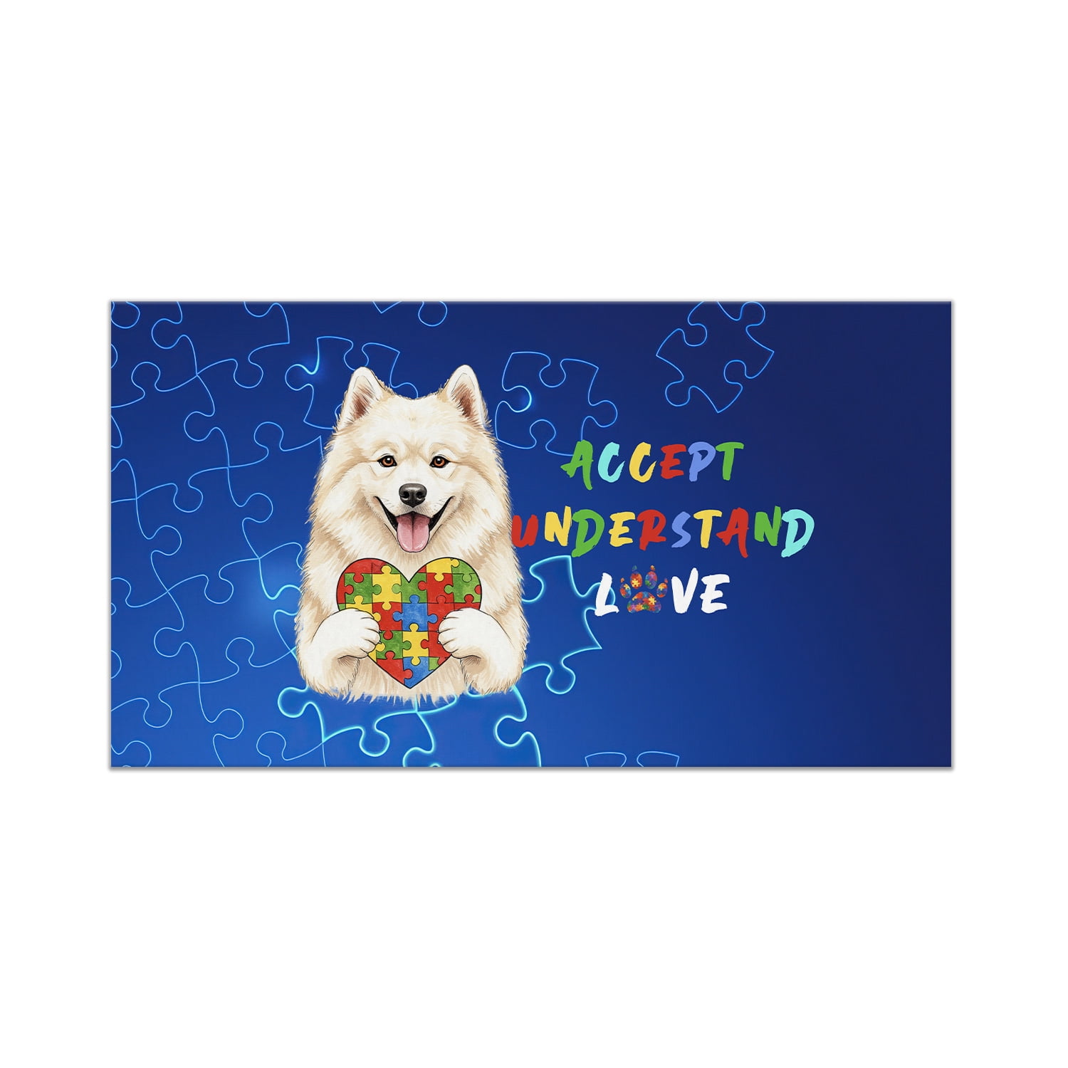 Autism Awareness Samoyed Accept Understand Love Doormat Siberian Sammy ...