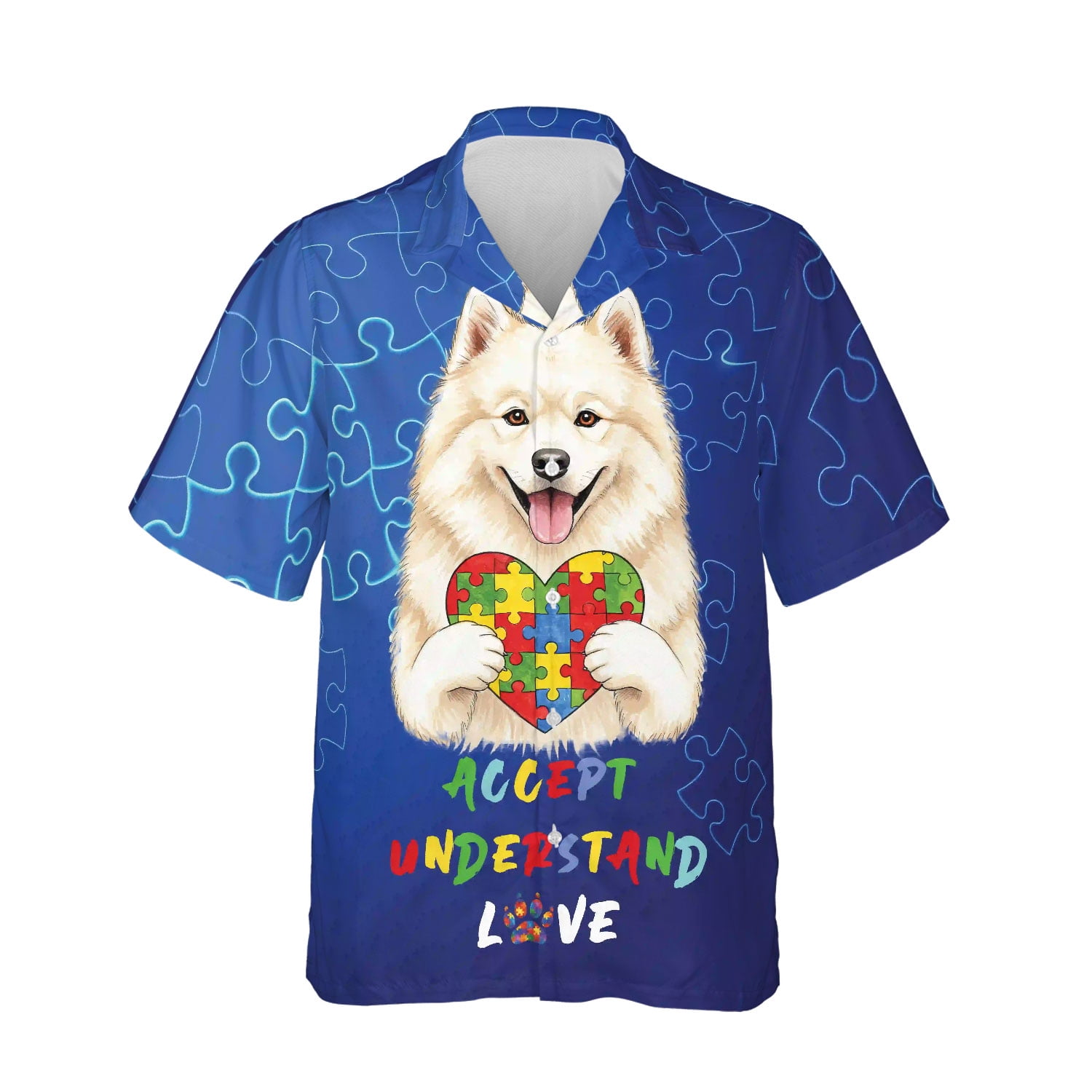 Autism Awareness Samoyed Accept Understand Love Hawaiian Shirt ...
